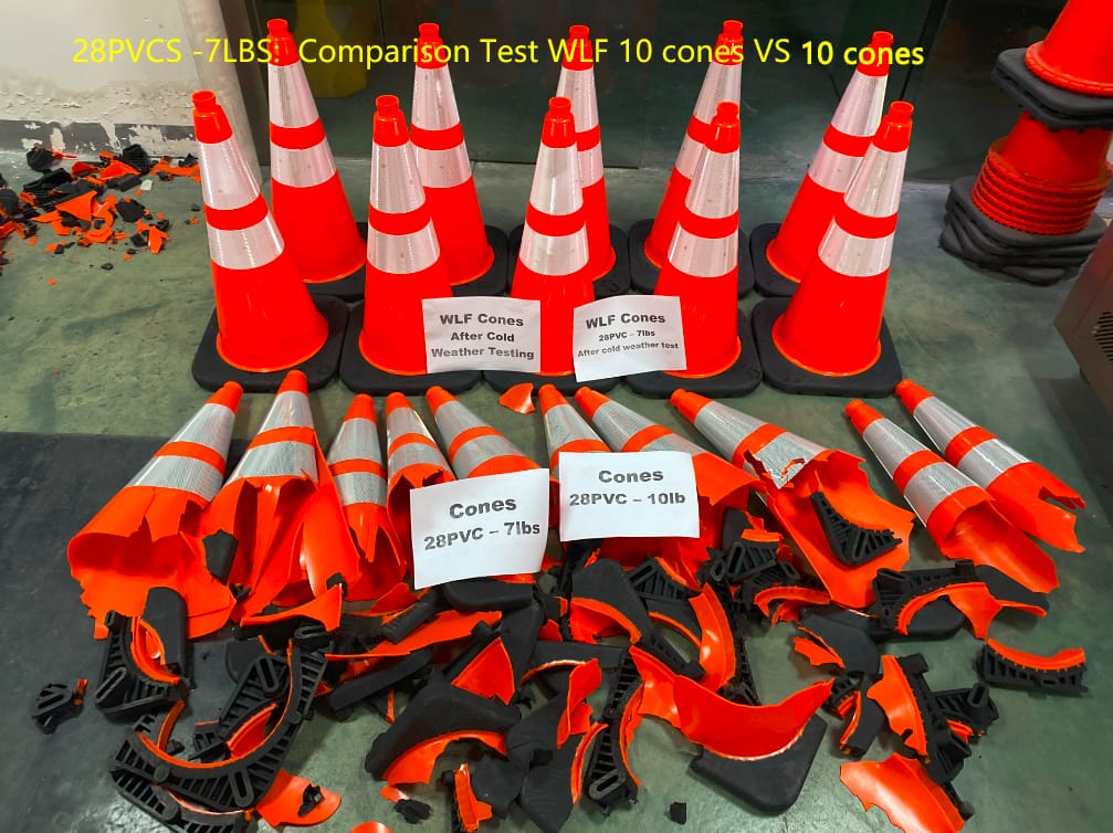 Eastern Metal Work Area Cones vs. Competition: - Work Area Safety