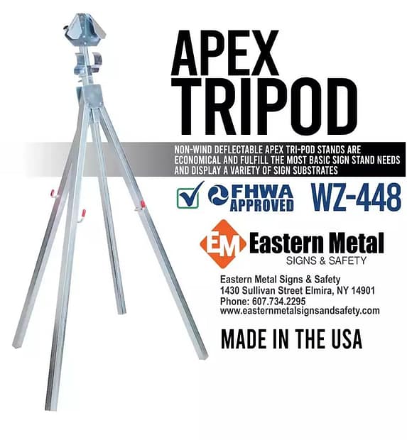 Traffic Tripod - Temporary Traffic Control Sign Stand - Work Area Safety